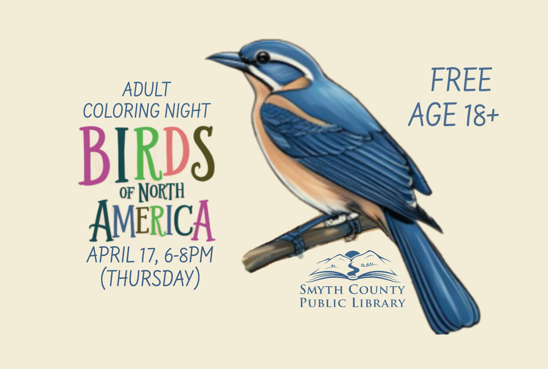 ADULT COLORING NIGHT - Birds of North America - Smyth County Public ...