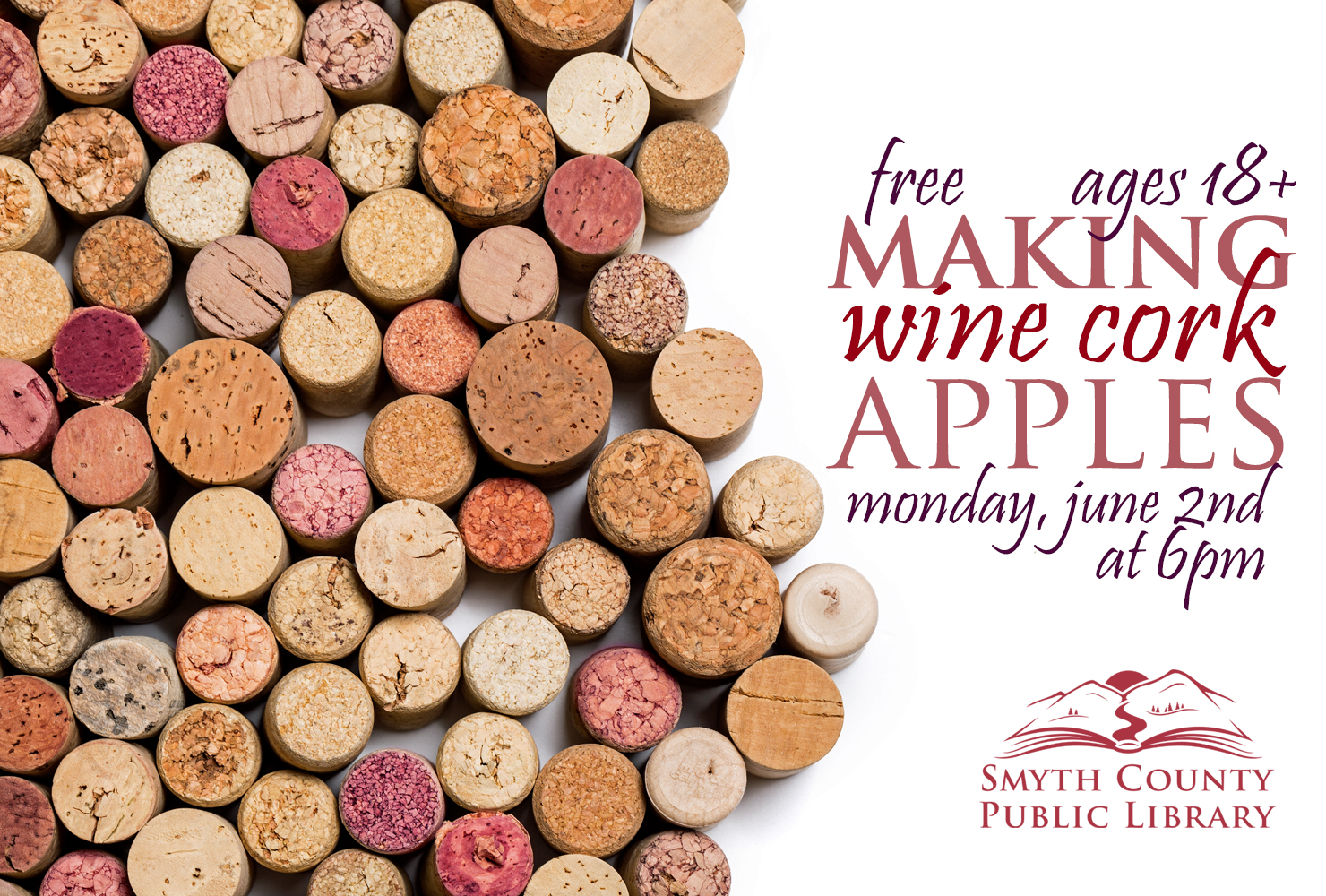 Red: MAKING WINE CORK APPLES (Adult Summer Reading Craft) - Smyth ...