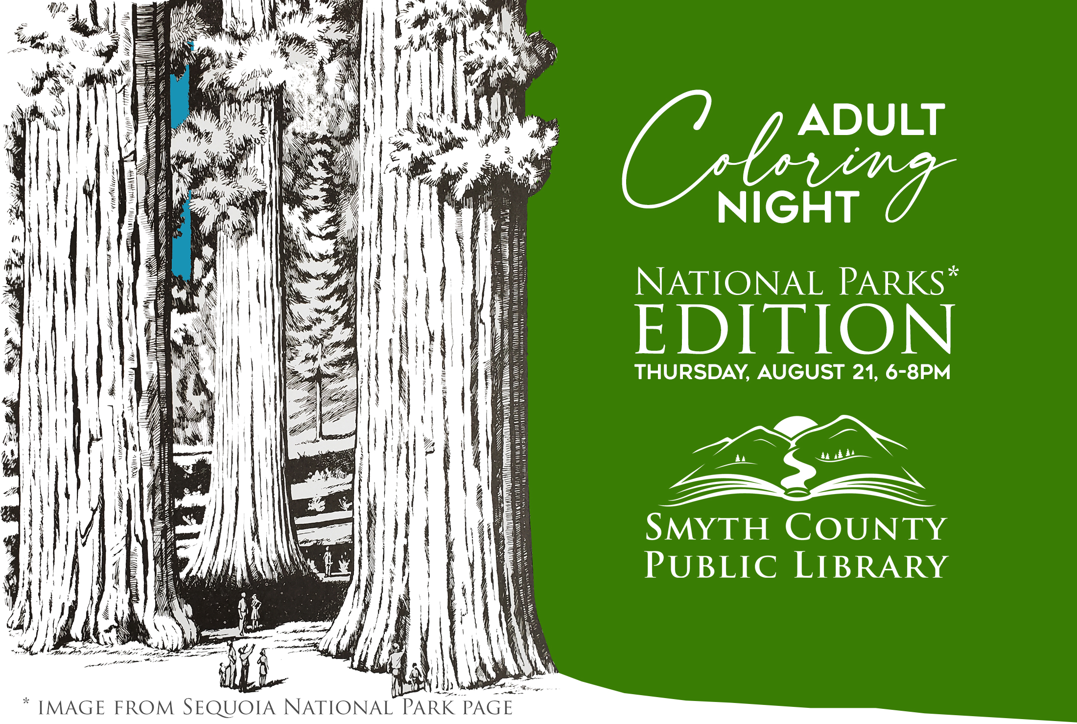 ADULT COLORING NIGHT: National Parks Editon - Smyth County Public Libraries